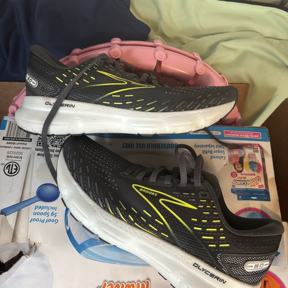Brooks | Shoes | Brooks Glycerin Athletic Shoes Gray And Yellow | Poshmark